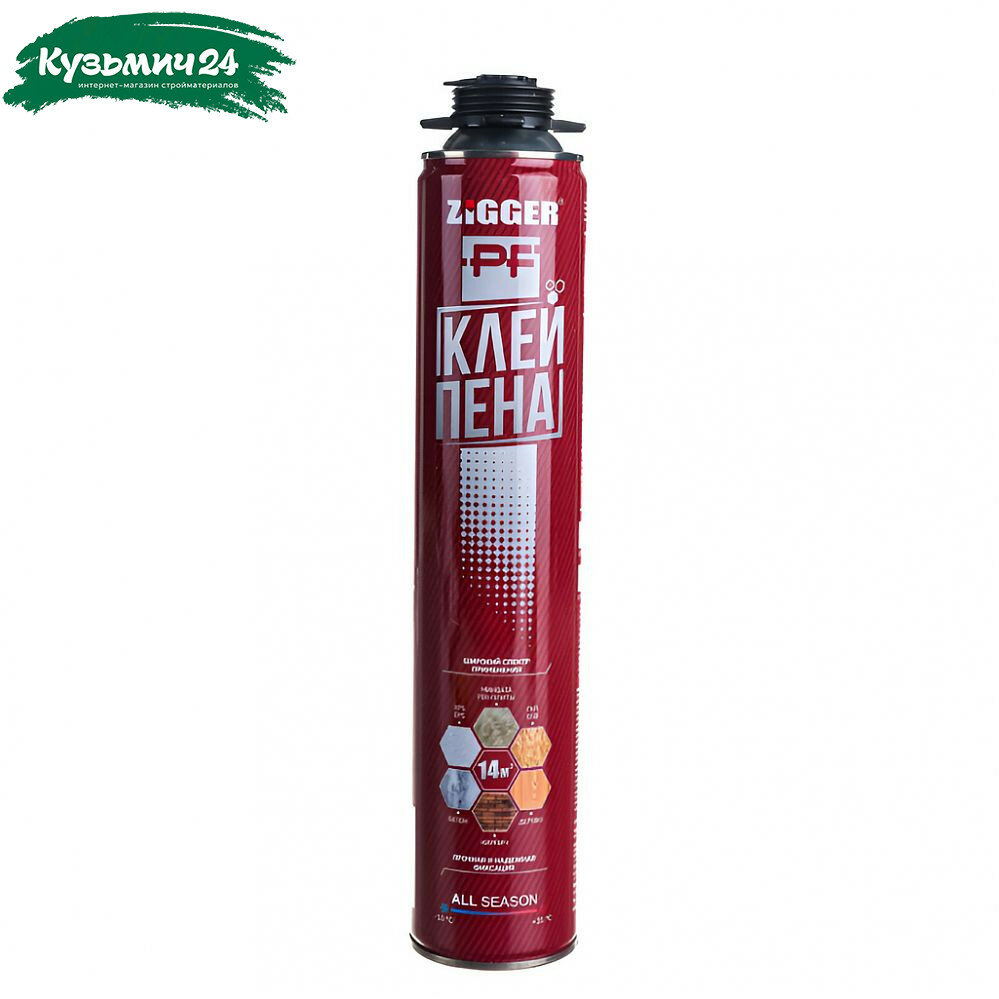 Клей-пена Zigger PF 01-03-41, профессиональная, всесезонная, 750 мл
