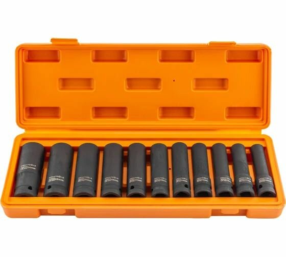 Головки глубокие, набор 11 предметов, 1/2" (6гр.) MEGATOOLS