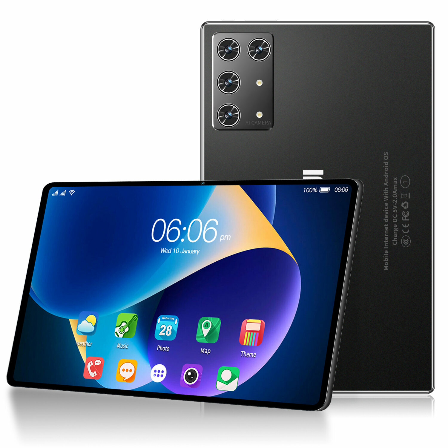 Игровой планшет "S25 Ultra", 11,6", 16 GB/1 TB, барометр, датчик освещенности, ударопрочный，Чёрный