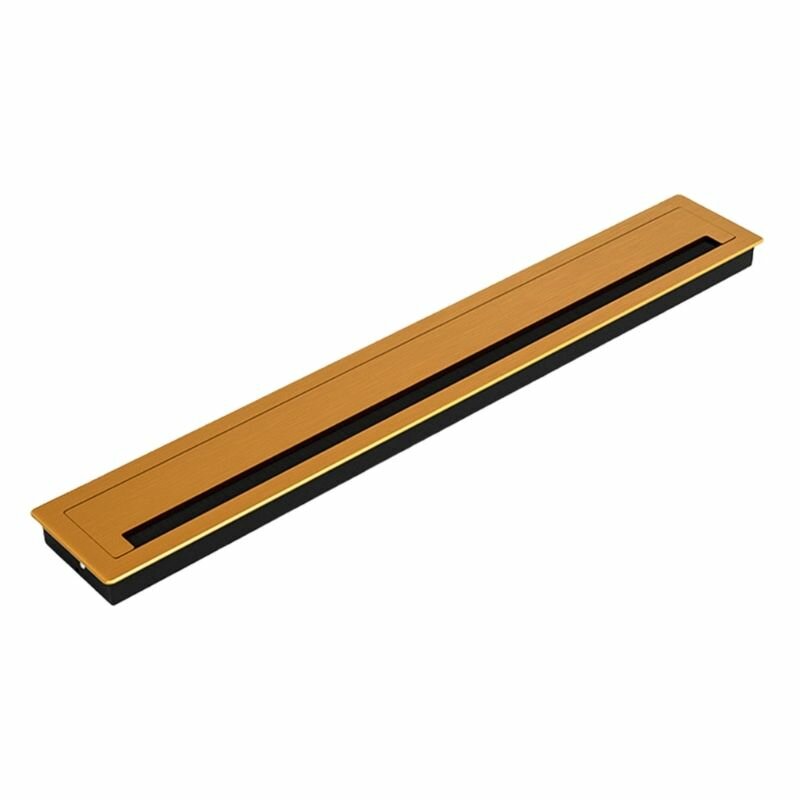 Кабель-канал (лючок) для стола, буферный, брашированное золото, 60x9 см