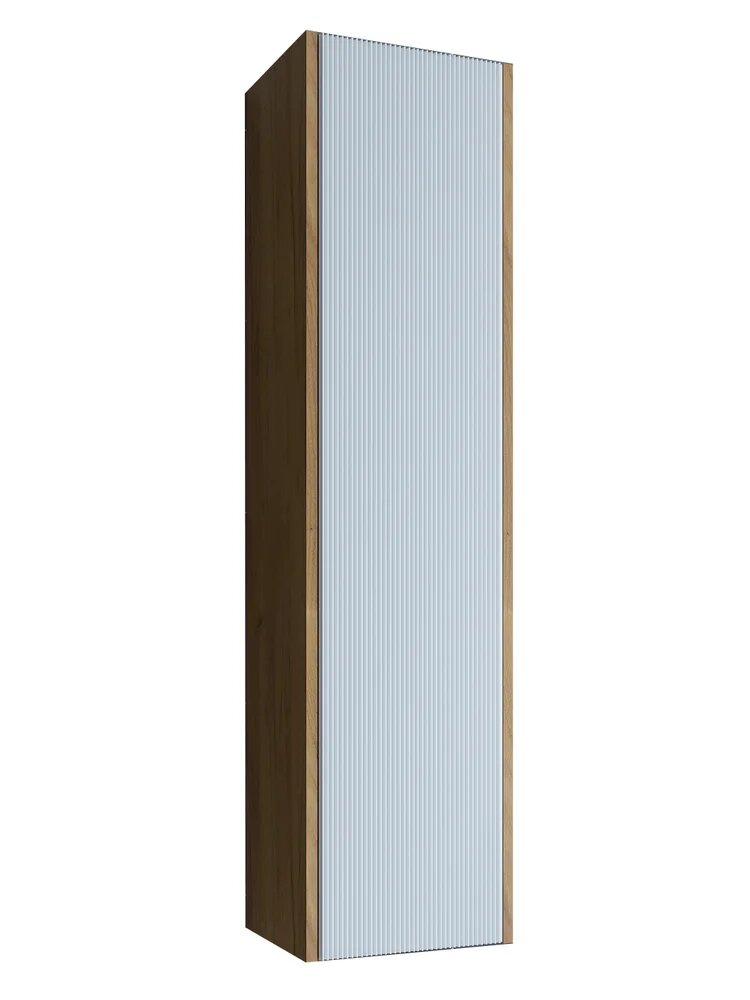 Шкаф-пенал для ванной Sanflor Диана ДКЗ подвесной, 32 см, белый, светлое дерево, матовый, с дверками