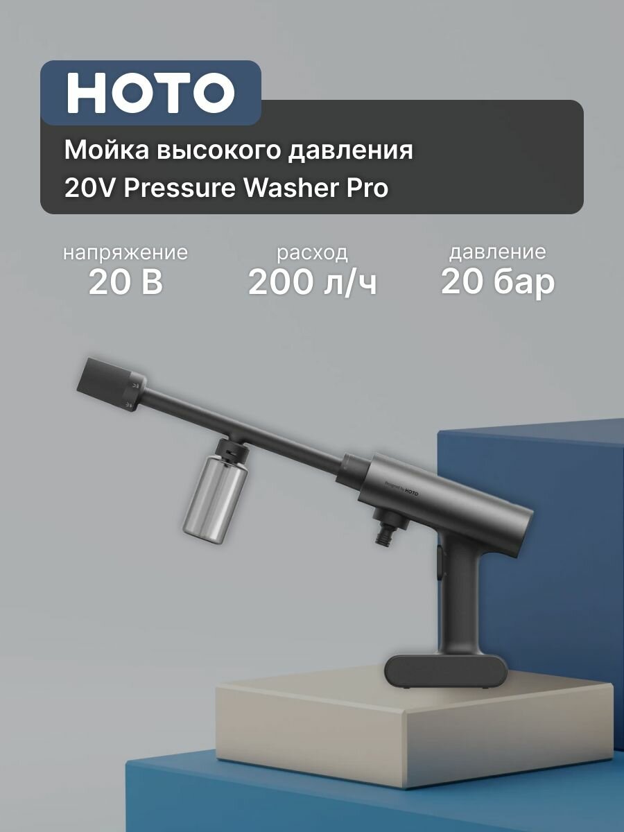 Портативная аккумуляторная мойка высокого давления HOTO 20V Pressure Washer Pro Хото