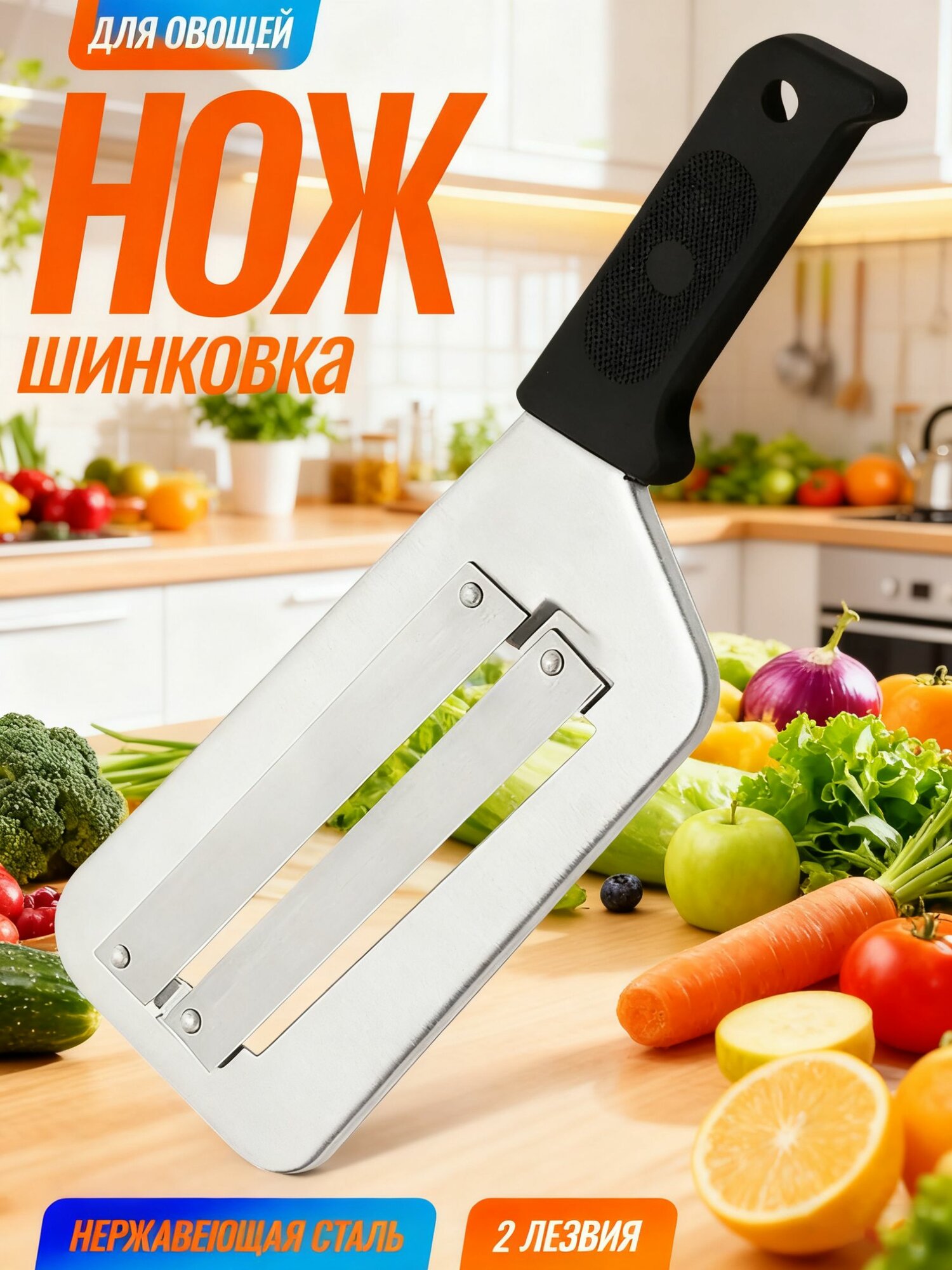 Ручная шинковка для капусты, овощей, нож 19 см