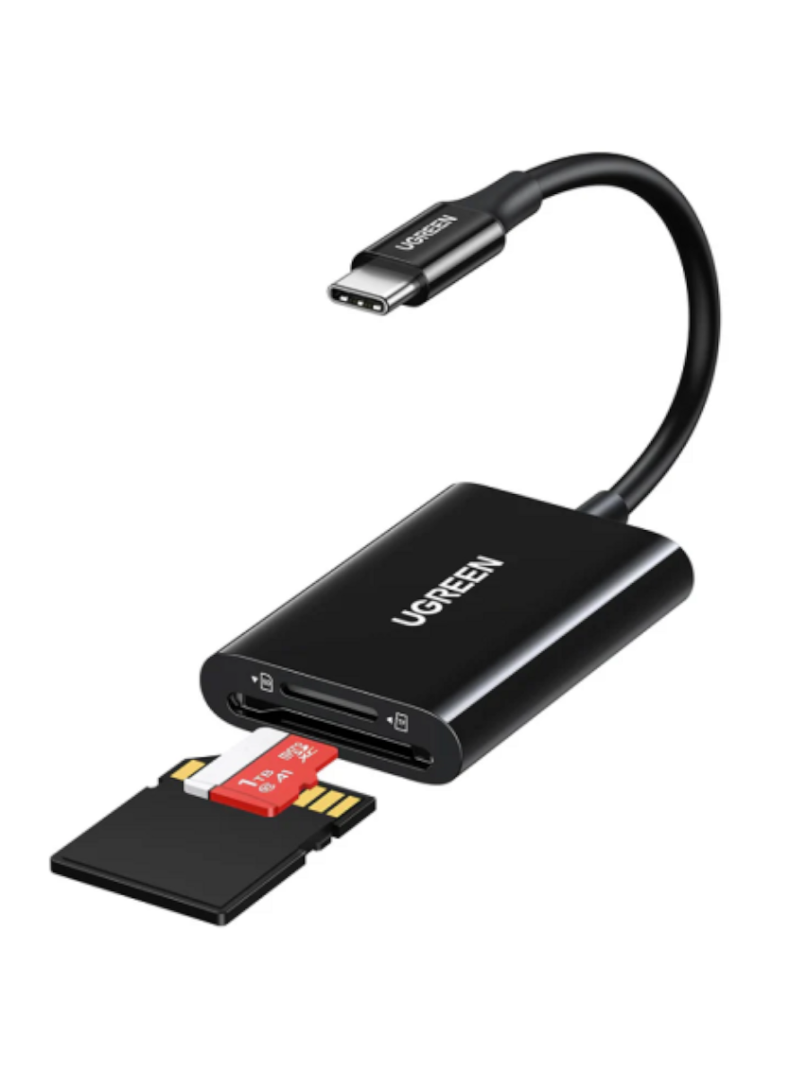 Карт-ридер UGREEN CM265 35622_ многофункциональный USB-C 3.1 to TF/SD 3.0 Multifunction Card Reader, black