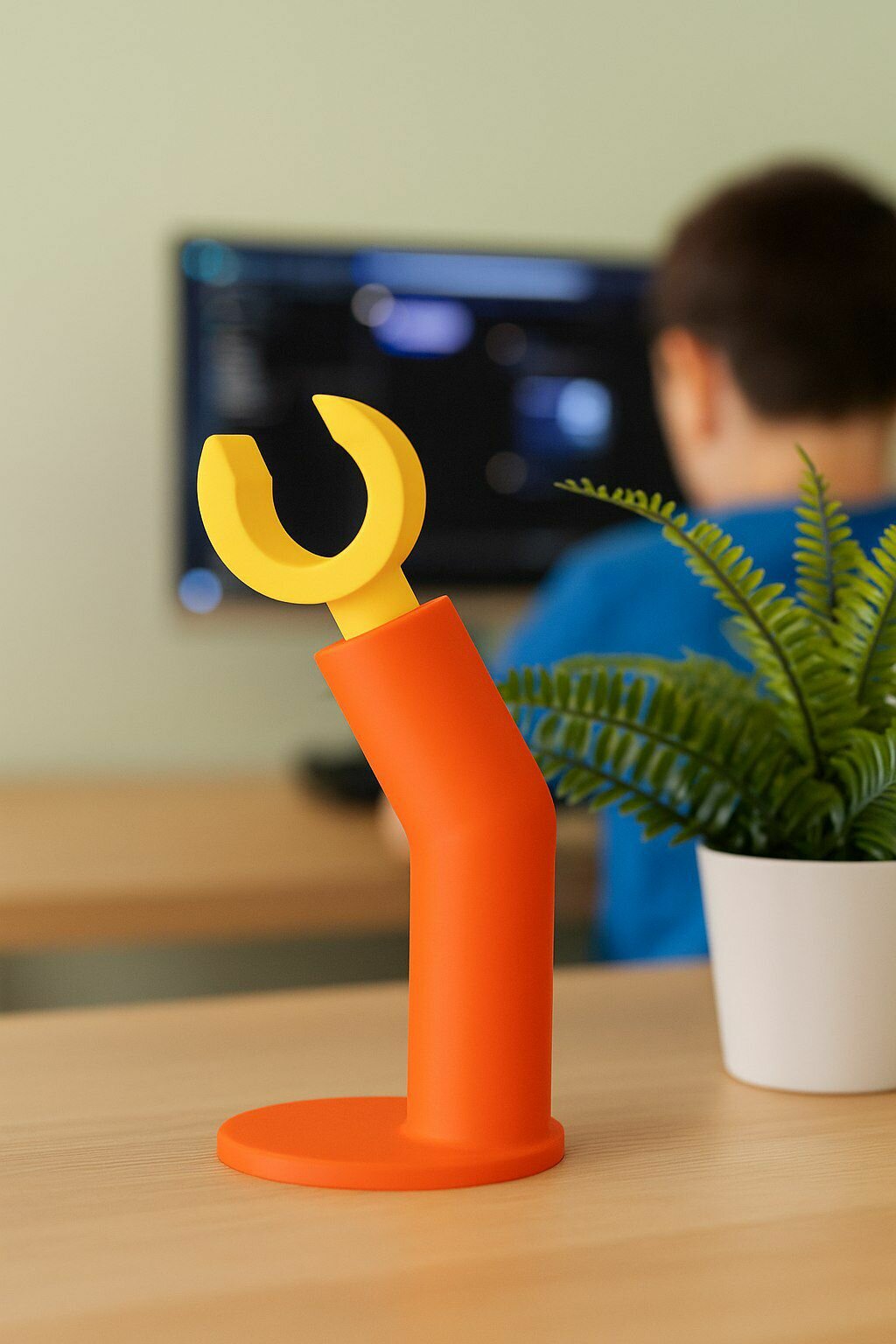 Подставка-держатель для наушников Lego рука оранжевый