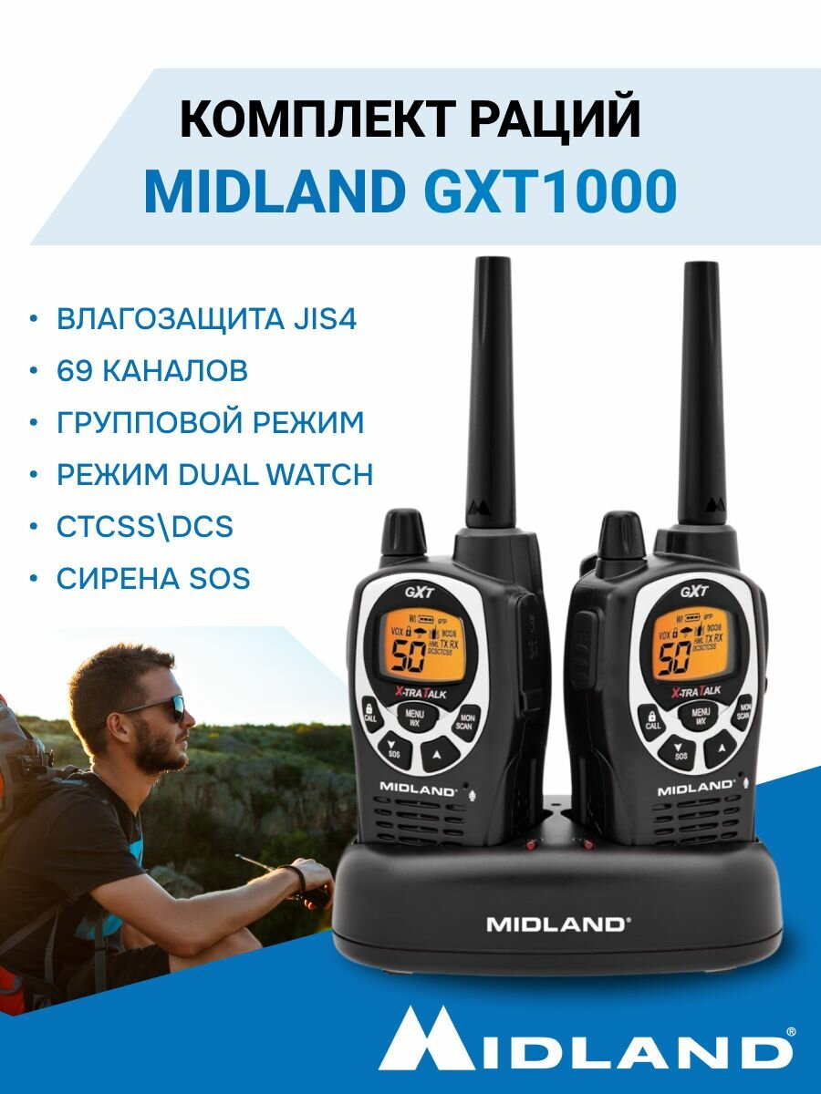 Радиостанция Midland GXT-1000 безлицензионная