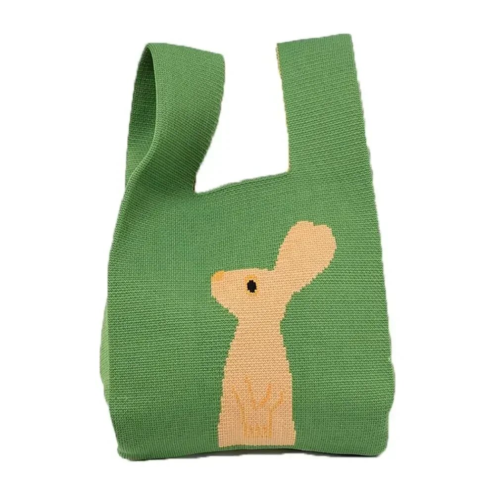 Кошачья вязаная сумка, модная вязаная сумка, ручной работы, сумки для покупок с большим узелом, девочки