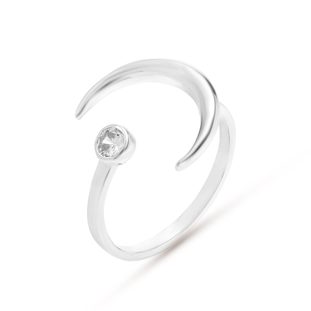 Кольцо разъемное, серебро, 925 проба, родирование, фианит