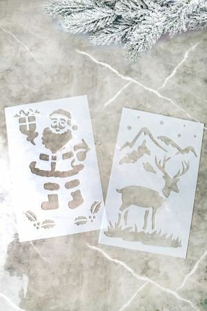 Набор трафаретов санта И олень, 16х25 см, 2 листа, Peha Magic JC-20340