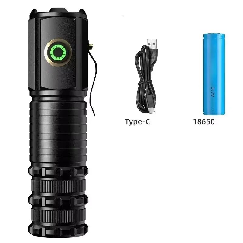 Фонарик Vieruodis Mini 3LED 2000 люмен, черный, Long-18650