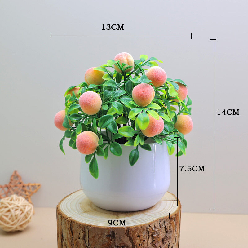Декоративный цветок Xiaoyu Fortune Fruit, имитация фруктов, персиковый, 13см