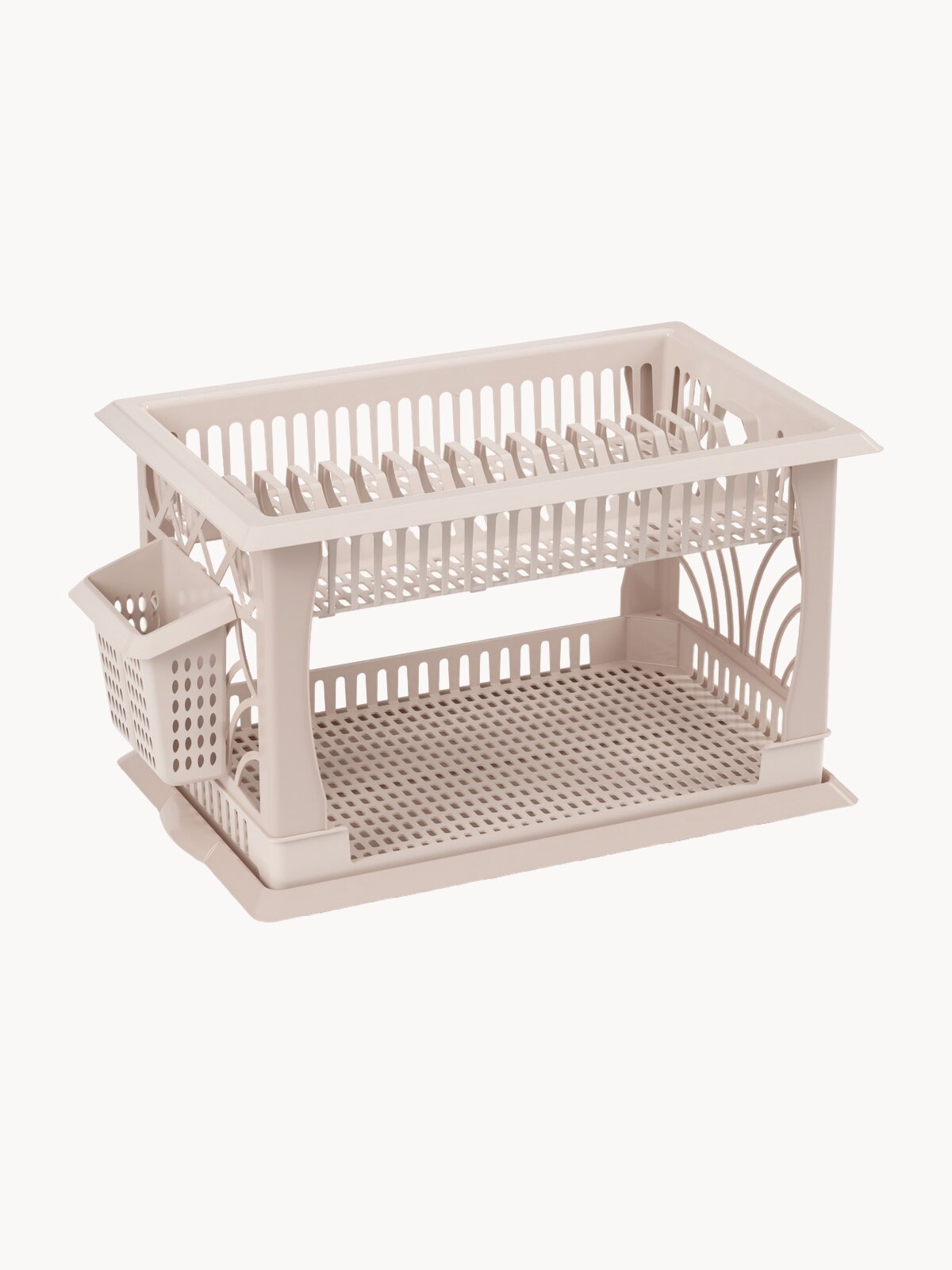 Сушилка для посуды 2-х ярусная «Мечта хозяйки», 48×30,5×30 см, цвет бежевый