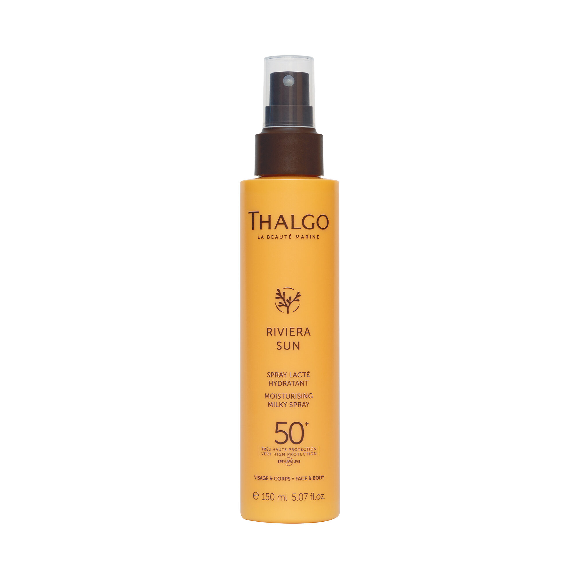 Солнцезащитный увлажняющий спрей молочко Thalgo Riviera Sun SPF50+ для лица и тела 150 мл