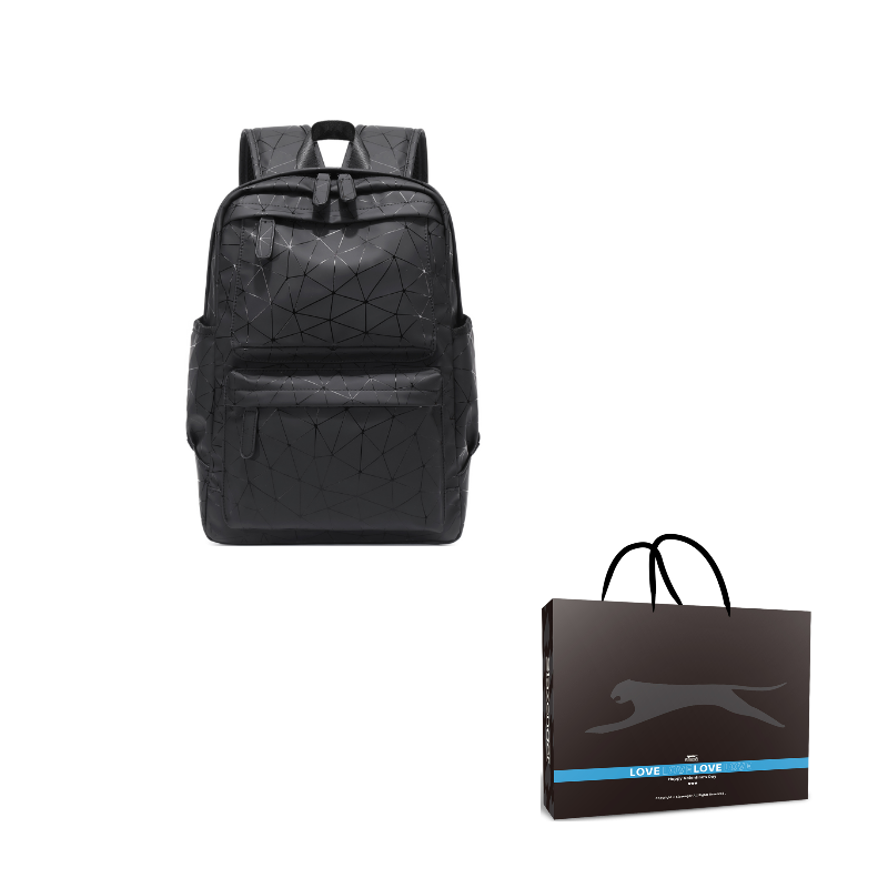 Рюкзак мужской Slazenger из PVC и мягкой кожи, черный, diamond pattern black