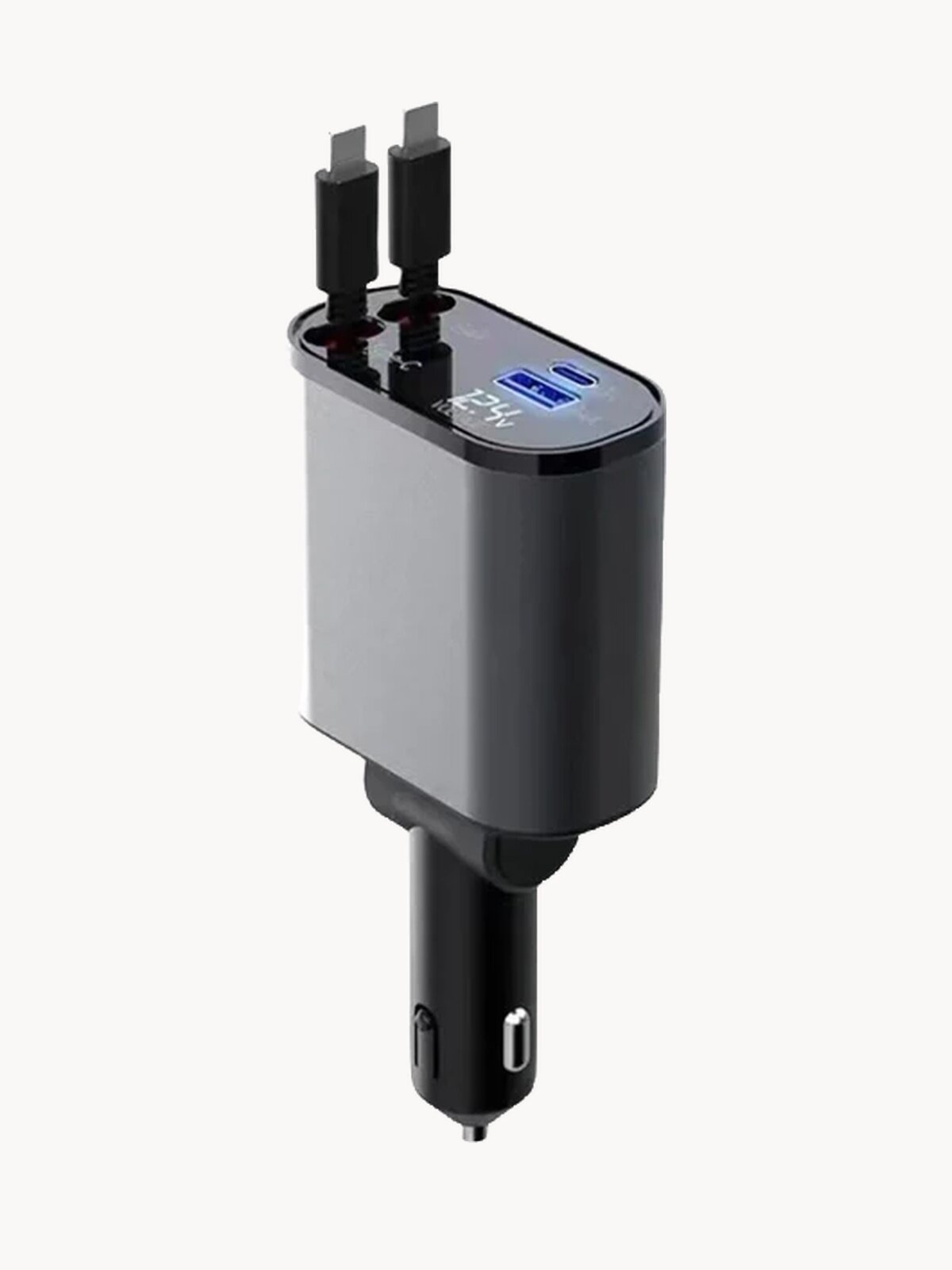 Зарядное устройство, 4 выхода, автомобильная, быстрая зарядка, USB Type-C, Lightning