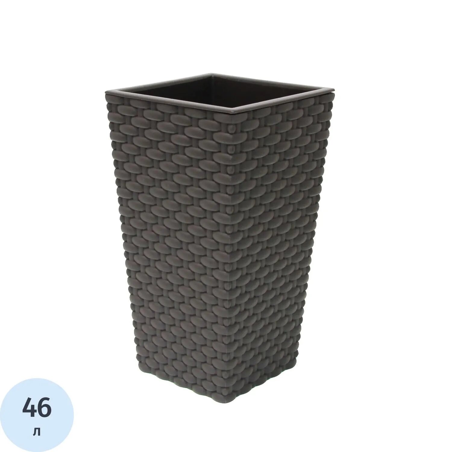 Кашпо ротанг 320х320х565мм, коричневый ротанг