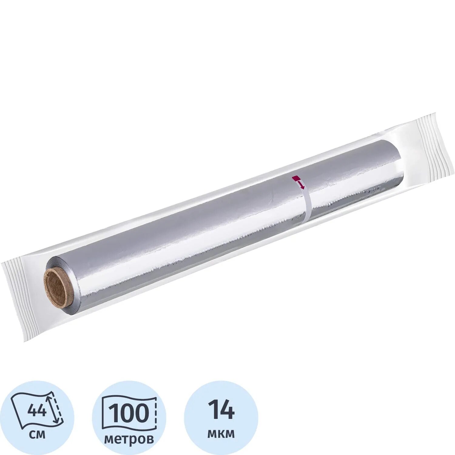 Фольга пищевая алюминиевая пищевая Комус 44см Х 100м 14мкм