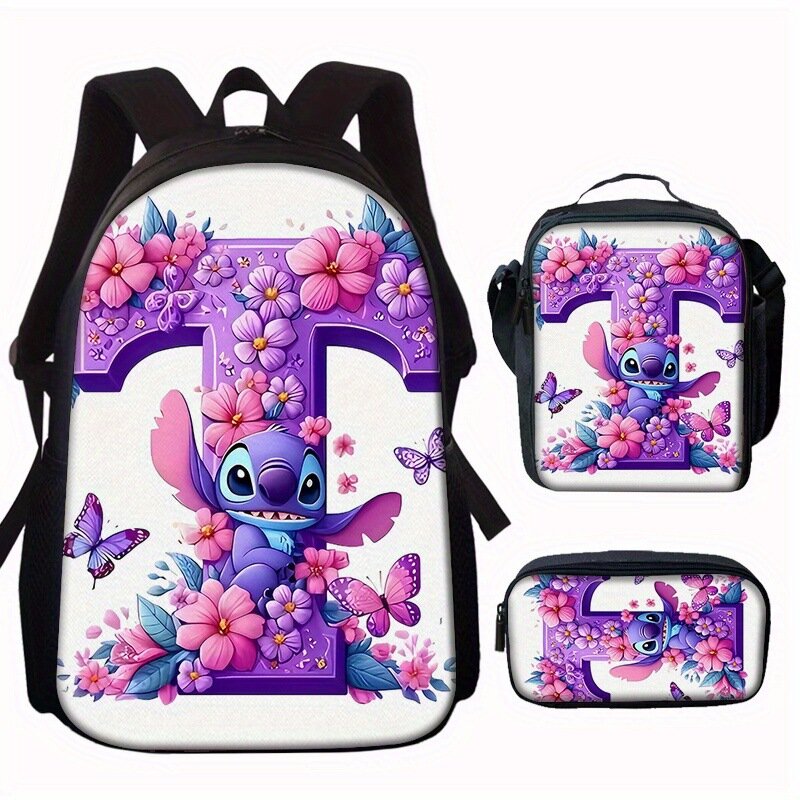 Рюкзак европейского и американского школьного сезона, аниме, мультяшная стежка, школьная сумка из трех предметов, детский рюкзак для начальной школы