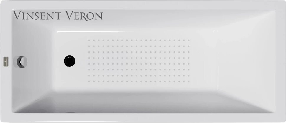 Ванна чугунная Vinsent Veron Square VSQ1707545-AS 170x75 см, с антискользящим покрытием, белый
