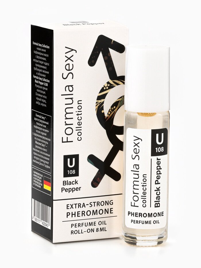 Парфюмерное масло женское с феромонами Formula Sexy Collection Black Pepper U108, 8 мл (по мотивам Black Pepper & Amber, Neroli (Zielinski & Rozen)