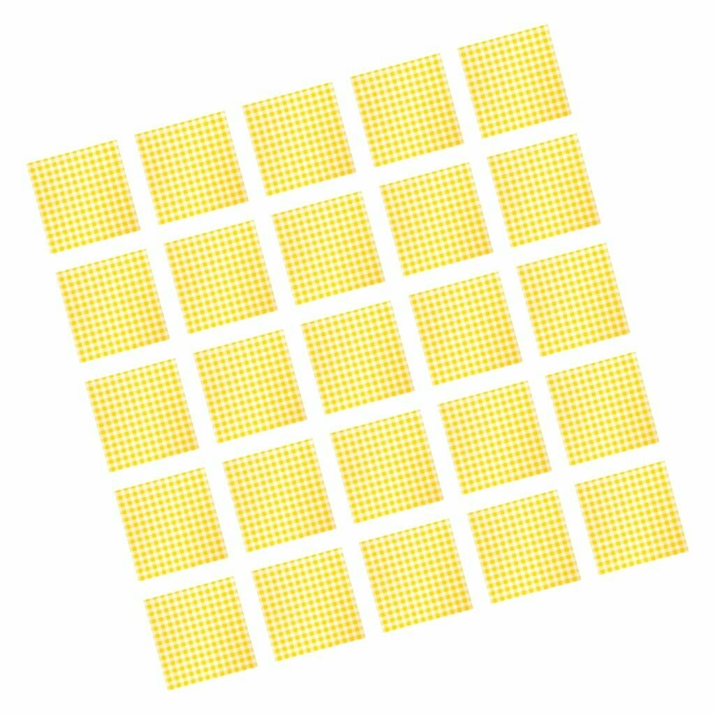 200шт Эффективные бумаги для выпечки 22x22см разноцветные, Желтый клет