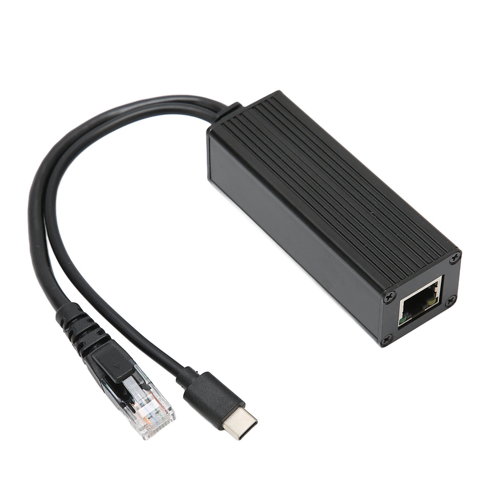 POE Splitter Metal Shell Design 5V 2.5A Type C Interface Power Supply Industrial Grade Gigabit Separator
