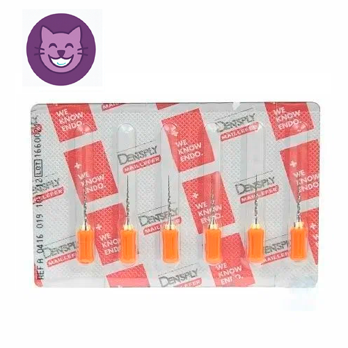 Файлы ручные, ПроТейпер SX(оранжевый), 19 мм, Dentsply, (6 шт уп), каналорасшрители