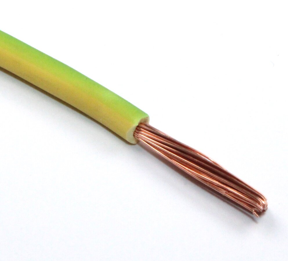 Провод ПВ-3 4,0 кв. мм жёлто-зеленый (ПуГВнг(A)-LS)