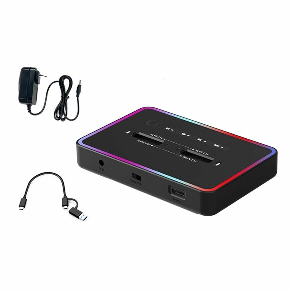 Док-станция M.2 NVMe USB Type-C, вилка европейского стандарта - Поддержка двойного nvme или