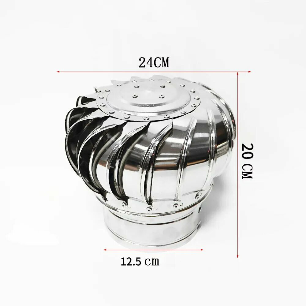 Вращающийся колпак для вытяжки дымохода из нержавеющей стали: защищает дымовую трубу, улучшает,125mm