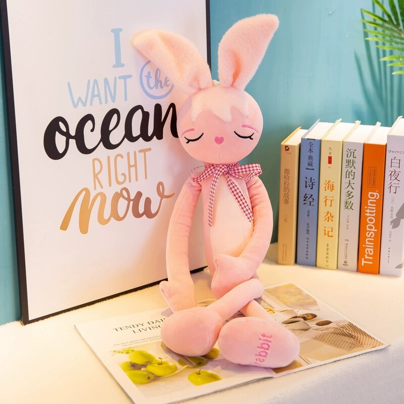 Креативная длинноногая плюшевая игрушка-кролик, успокаивающая игрушка для сна, плюшевая игрушка для кровати, подарок