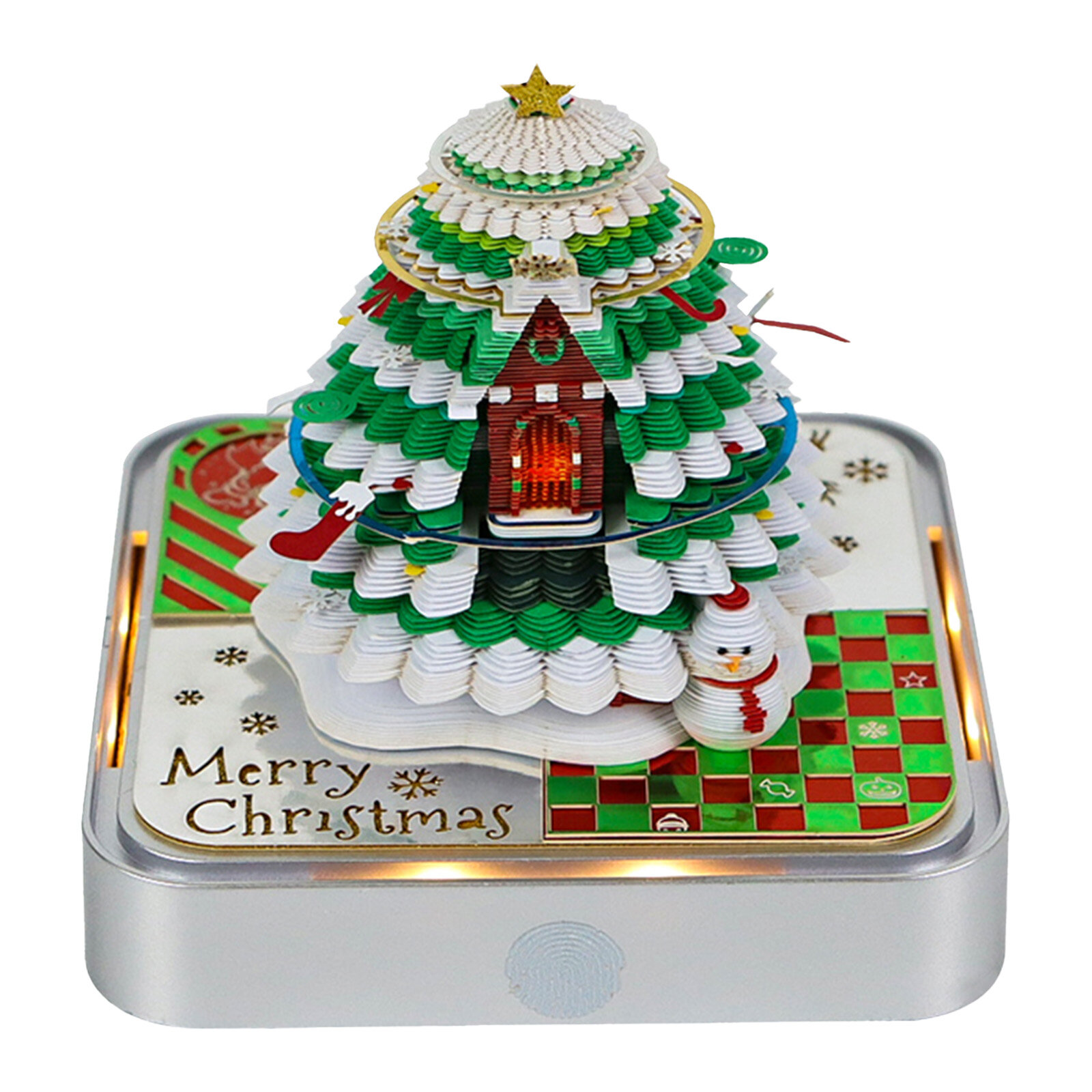 Отрывной календарь 2026 с 3D фигурой домика и подсветкой