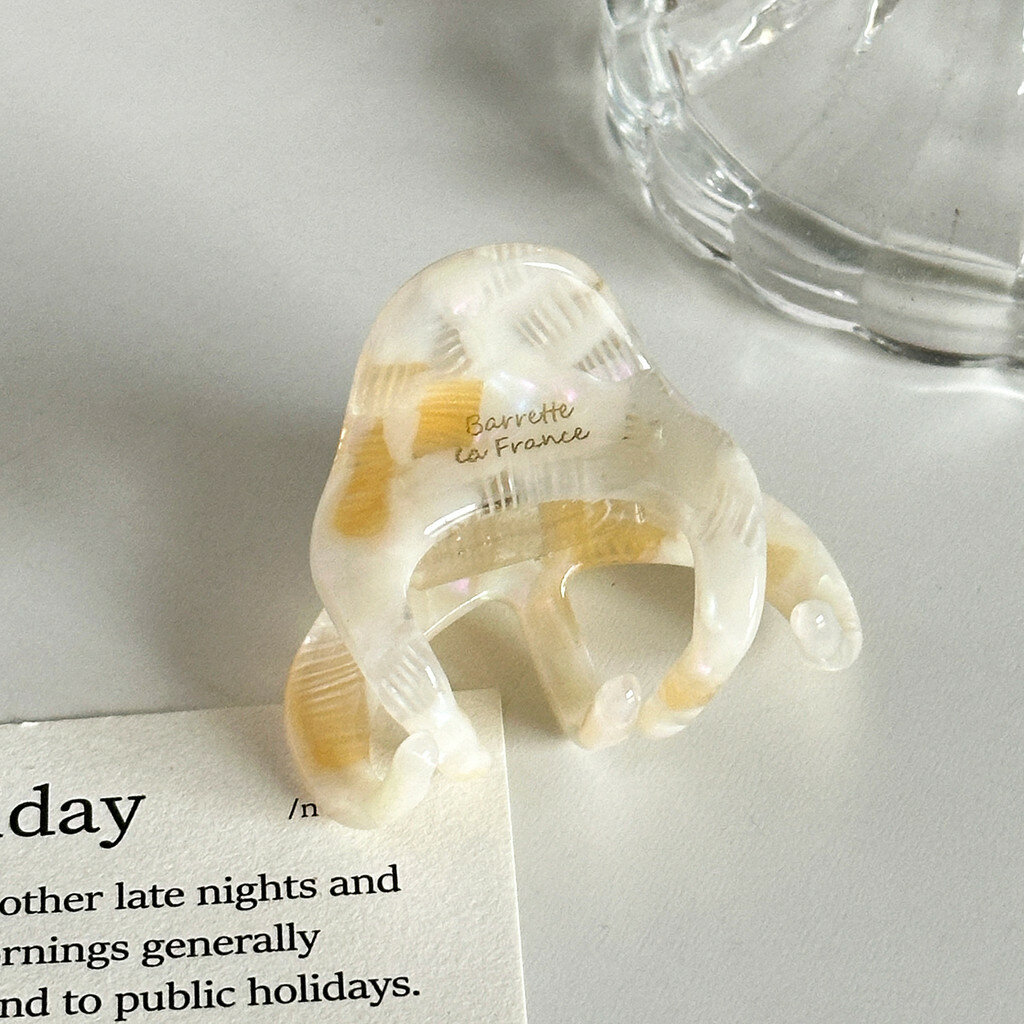 Шикарная маленькая заколка для волос из ацетата, элегантный модный аксессуар для женских причесок, бело-кофейная