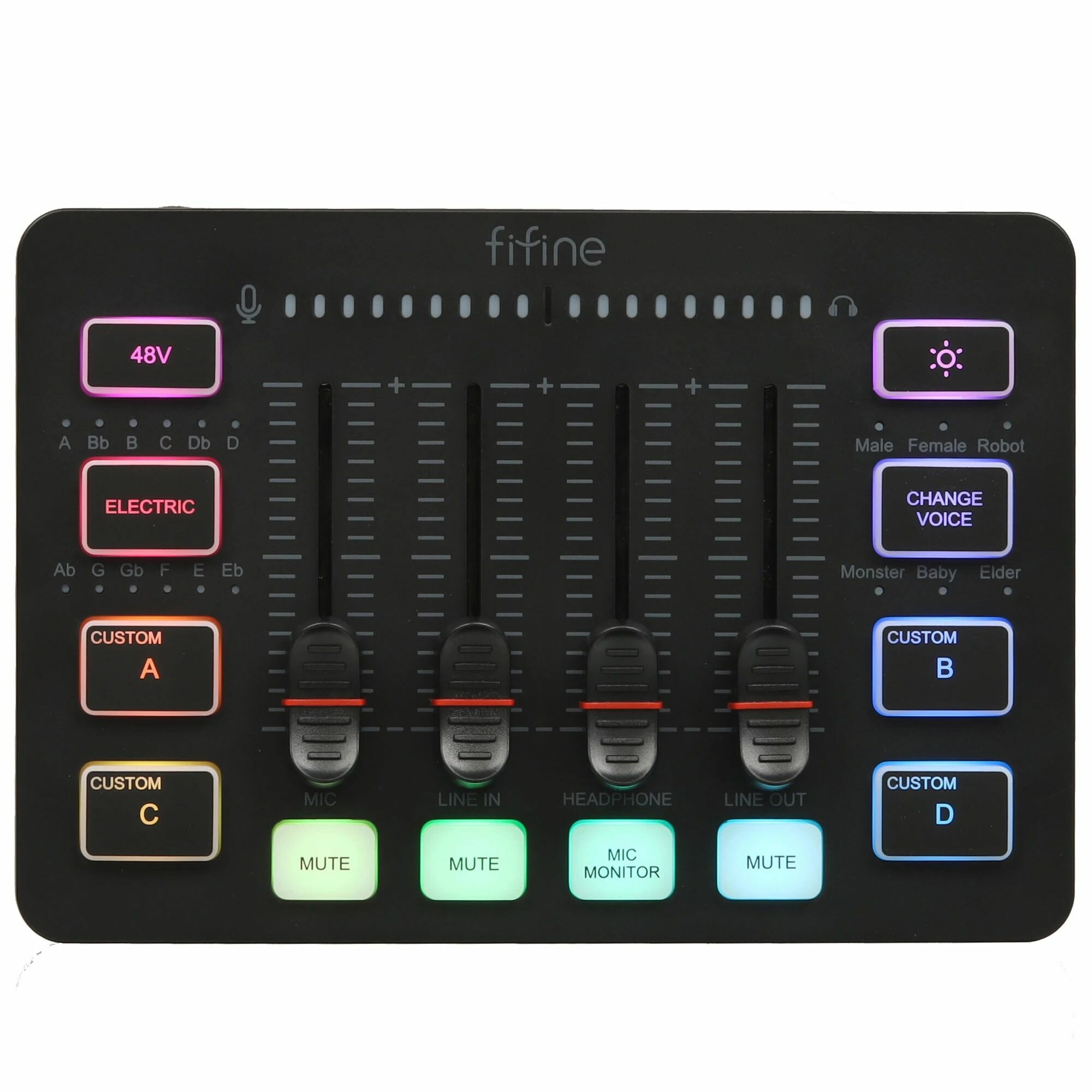 Микшер Fifine SC3, черный, с RGB-подсветкой, 12-пэдов, для Windows и macOS