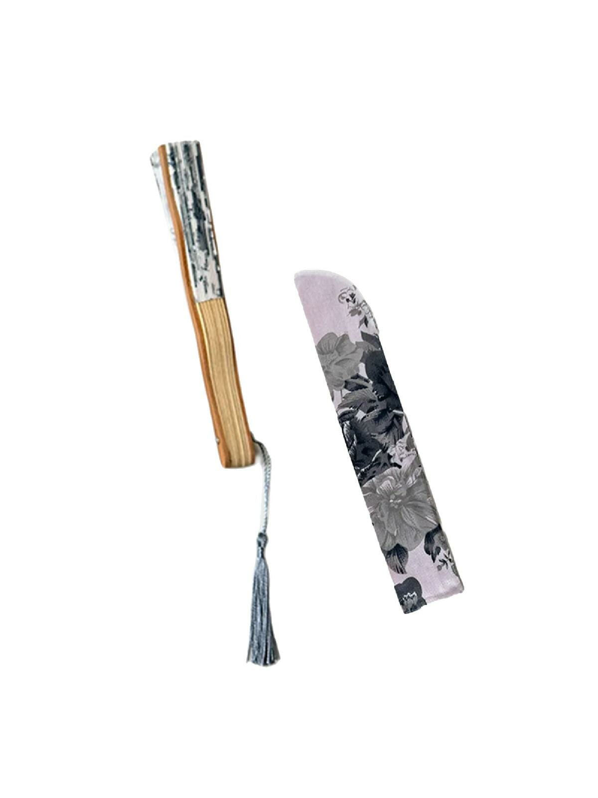 Портативный складной веер из шелковой ткани с винтажным цветочным узором для фотосъемки