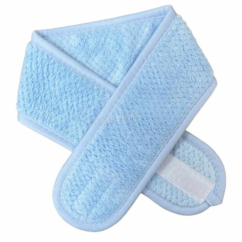 Впитывающая и теплая повязка для волос с ананасовой сеткой на липучке-светло-голубой