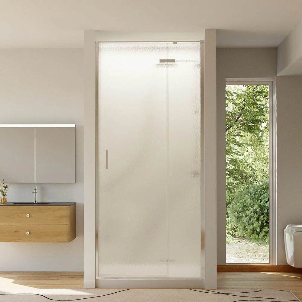 Душевая дверь в нишу Veconi Vianno распашная VN-73R/R, 80х195 см стекло дождь, профиль хром глянец VN73R/R-80-06-C4, правосторонняя