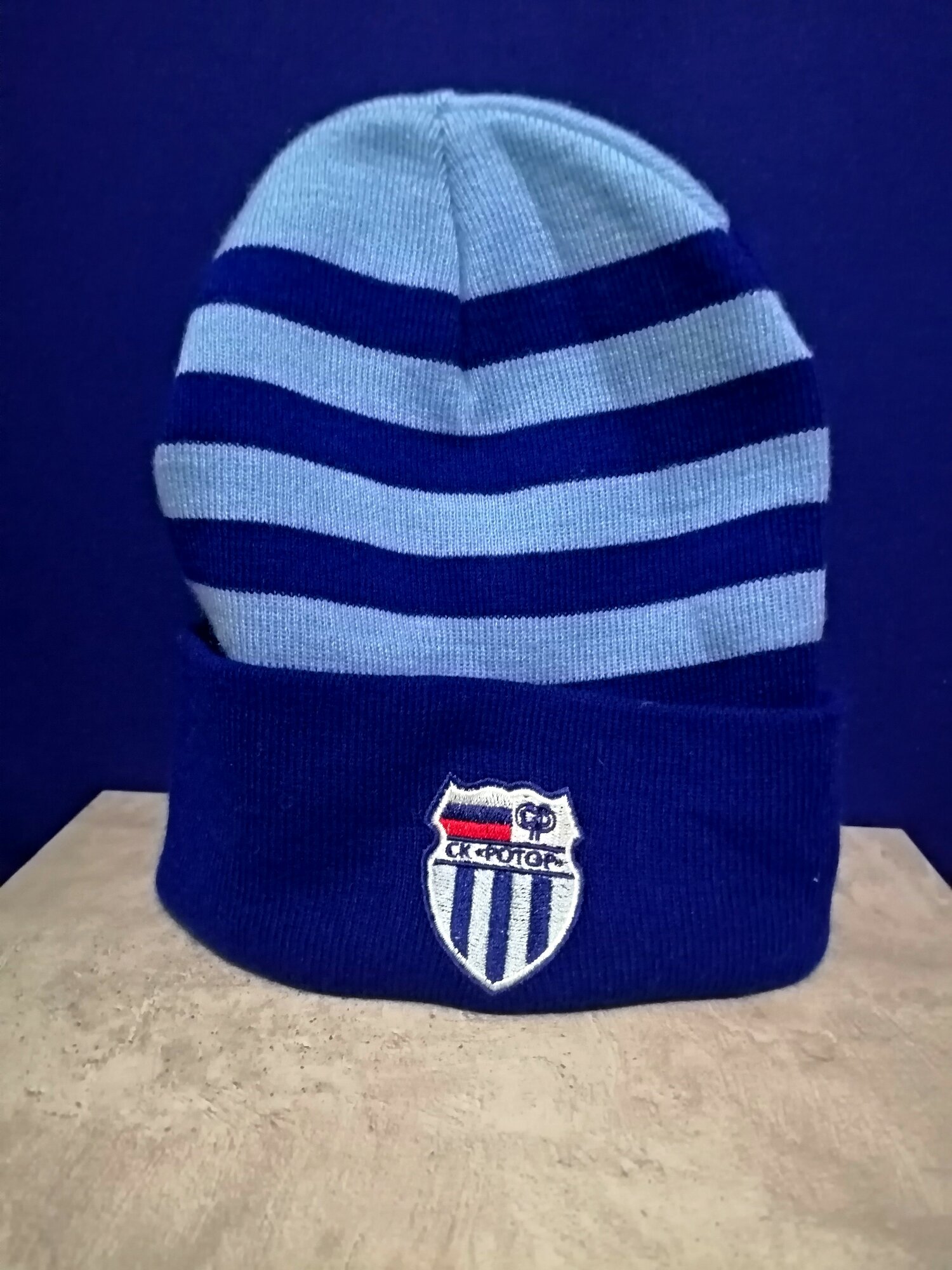 Для футбола Ротор шапка зимняя фк футбольного клуба ROTOR (Волгоград) сине-голубая