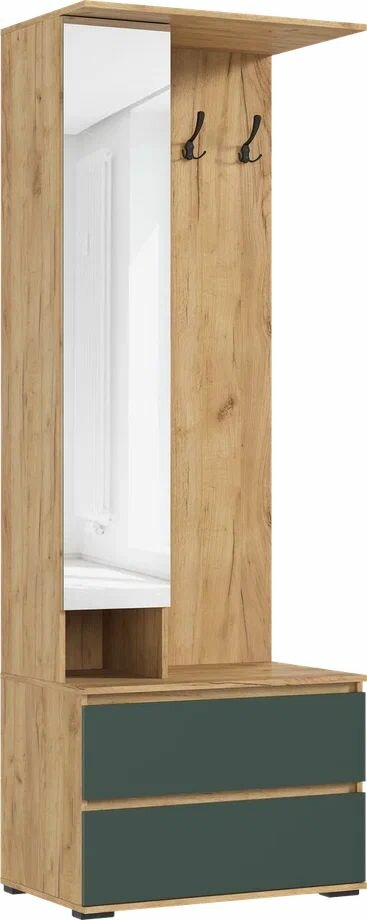 Прихожая Норд (изумрудный, дуб крафт) 2236мм х800мм х510мм МИФ