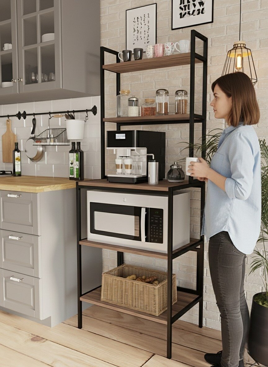 Стеллаж кухонный IamLoft Stabia для техники и хранения, лофт