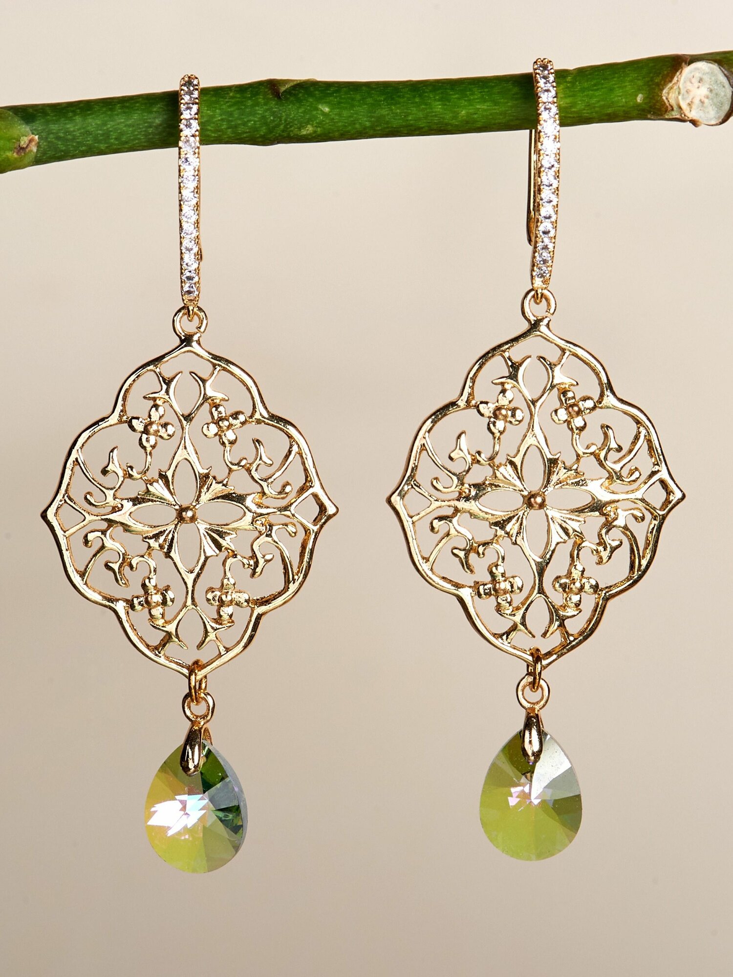 Серьги, кристаллы Swarovski, кристалл, стекло