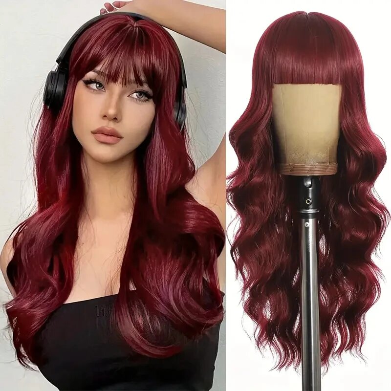 Парик синтетический 26inches 713-131-wine red