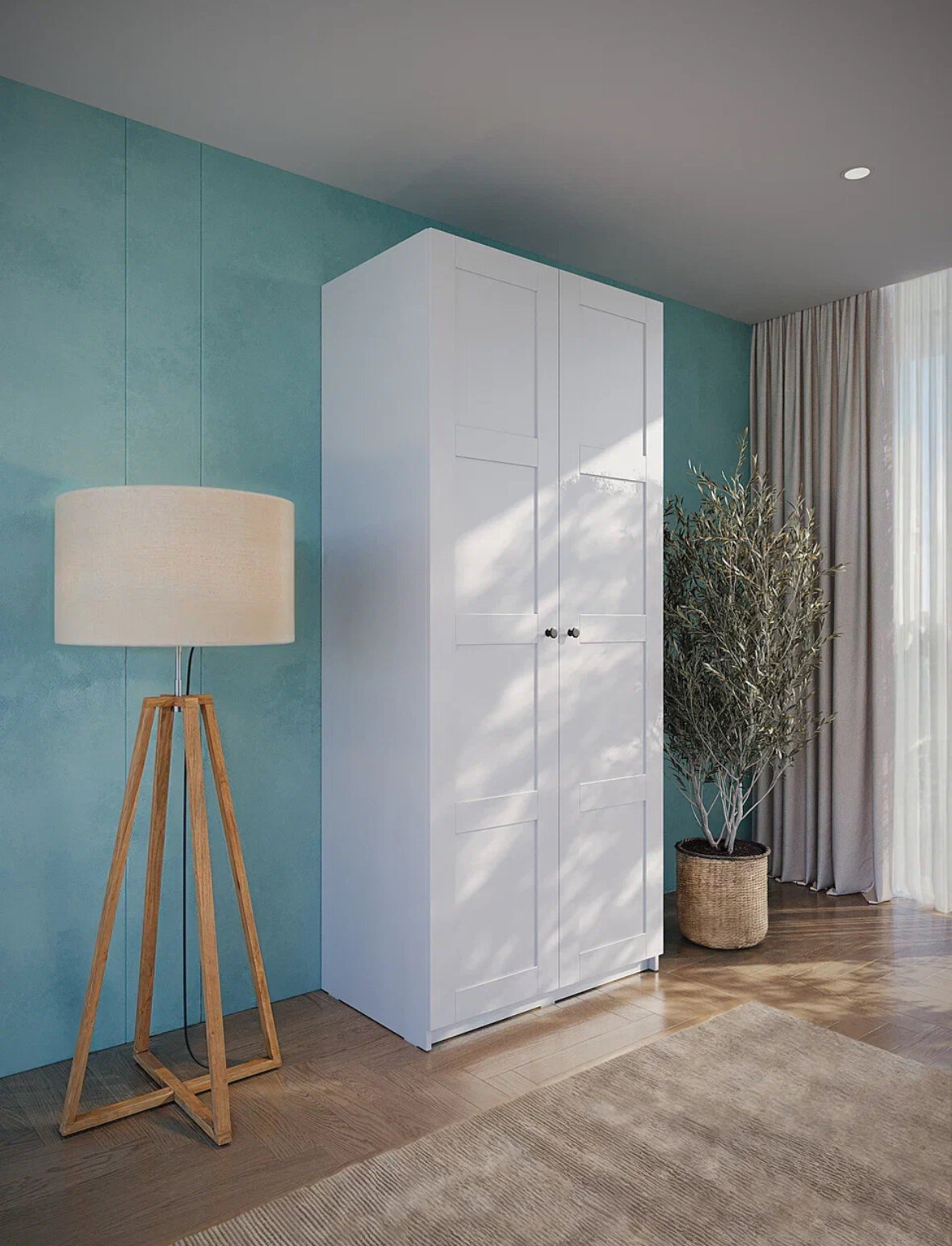 Шкаф-купе Ikea Max Sher Ikea, распашной, с ящиками, белый, 100 см x 61 см x 233 см