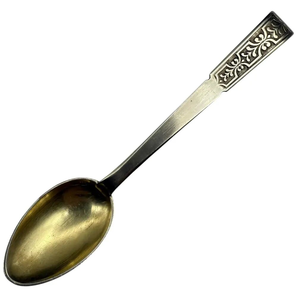 Ложка чайная, 14 см, серебро 0.875, 1958 г. Таллинская ювелирная фабрика (ТФ8), СССР