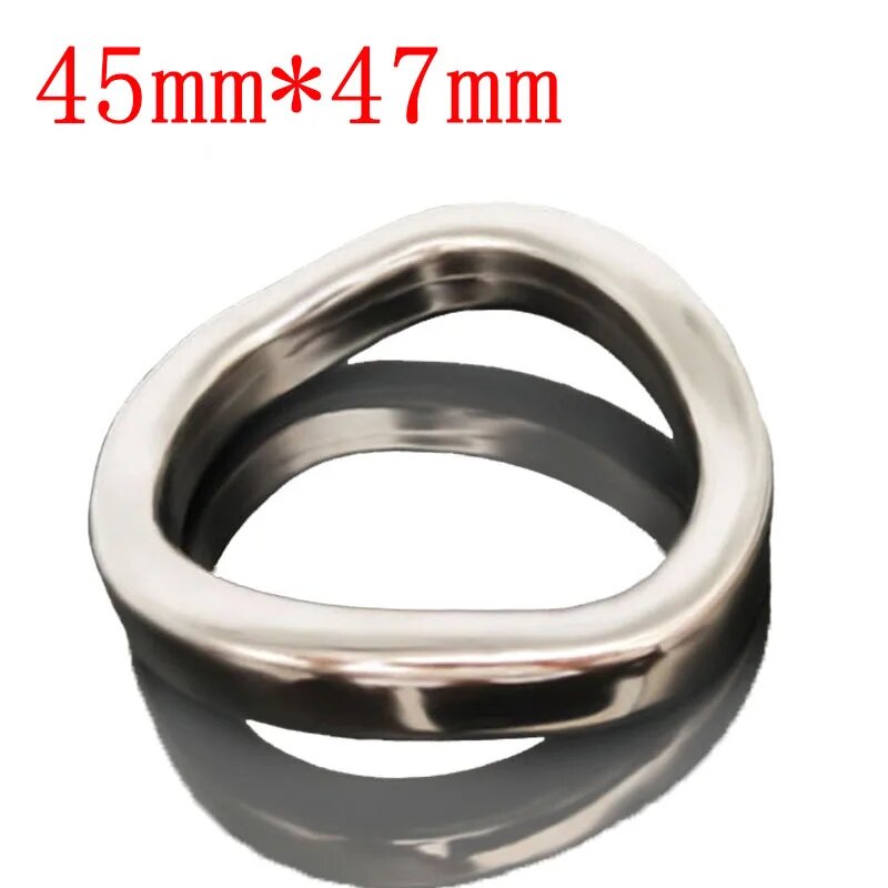 Кольцо для члена SHAZ, мужское, из нержавеющей стали, металлический замок целомудия, тонкое кольцо для тренировок, изогнутое кольцо для задержки эякуляции, 18+, секс-игрушки для мужчин 45mm