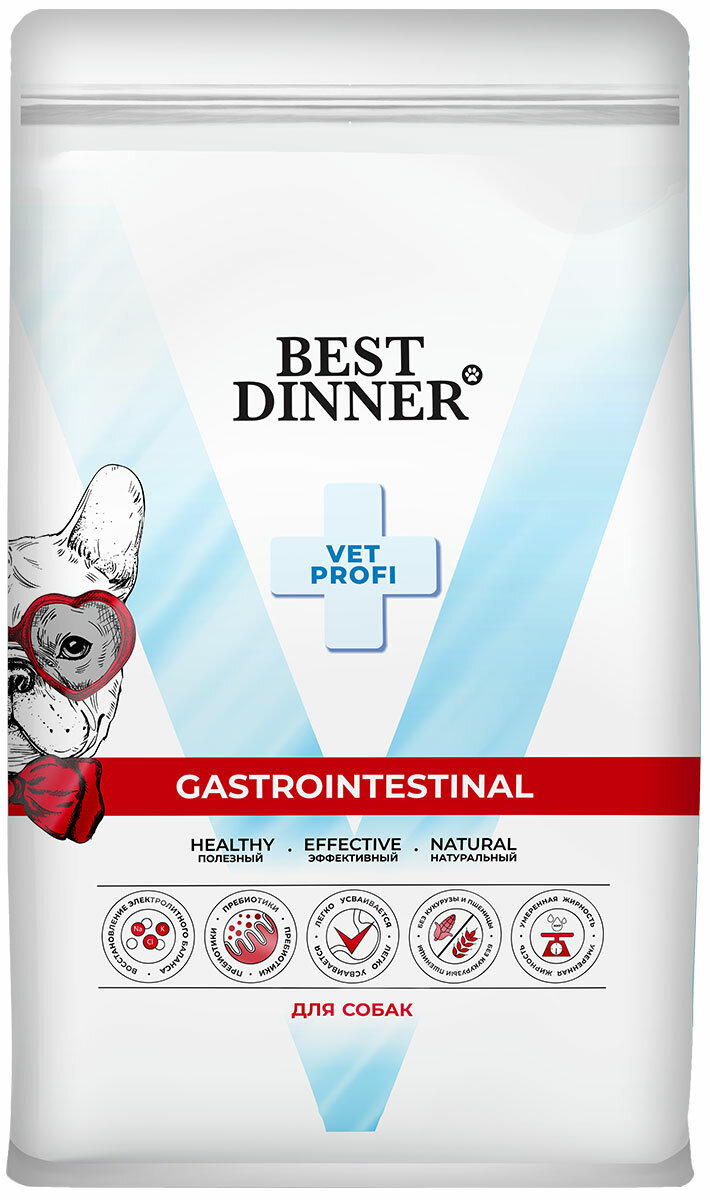 Корм сухой Корм сухой Best Dinner Vet Profi Gastrointestinal Low Fat диетический для взрослых собак всех пород при заболеваниях желудочно-кишечного тракта, 2 кг