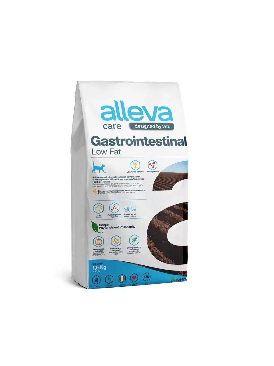Корм Alltva Gastrointenstinal, для кошек, сухой, курица, 1.5 кг