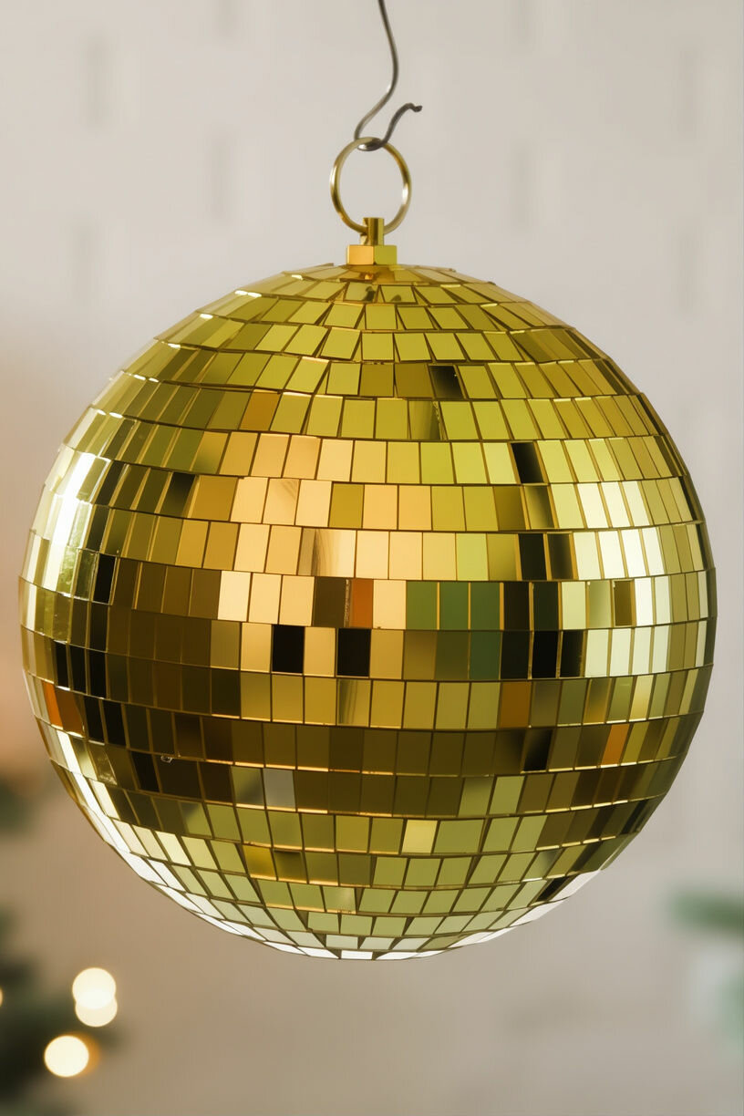 Ёлочный шар МЫ танцуем диско, пластик, золотой, 20 см, Winter Deco 4060181