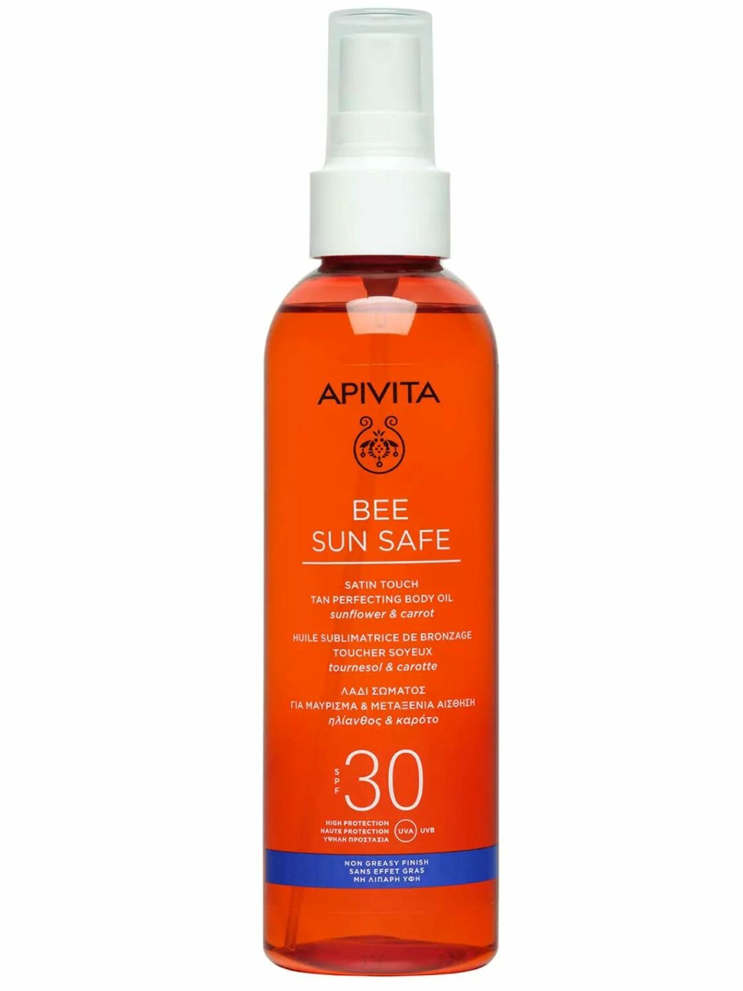 Апивита БИ САН сэйф Солнцезащитное шелковистое масло SPF30, 200 мл | APIVITA Bee Sun Safe
