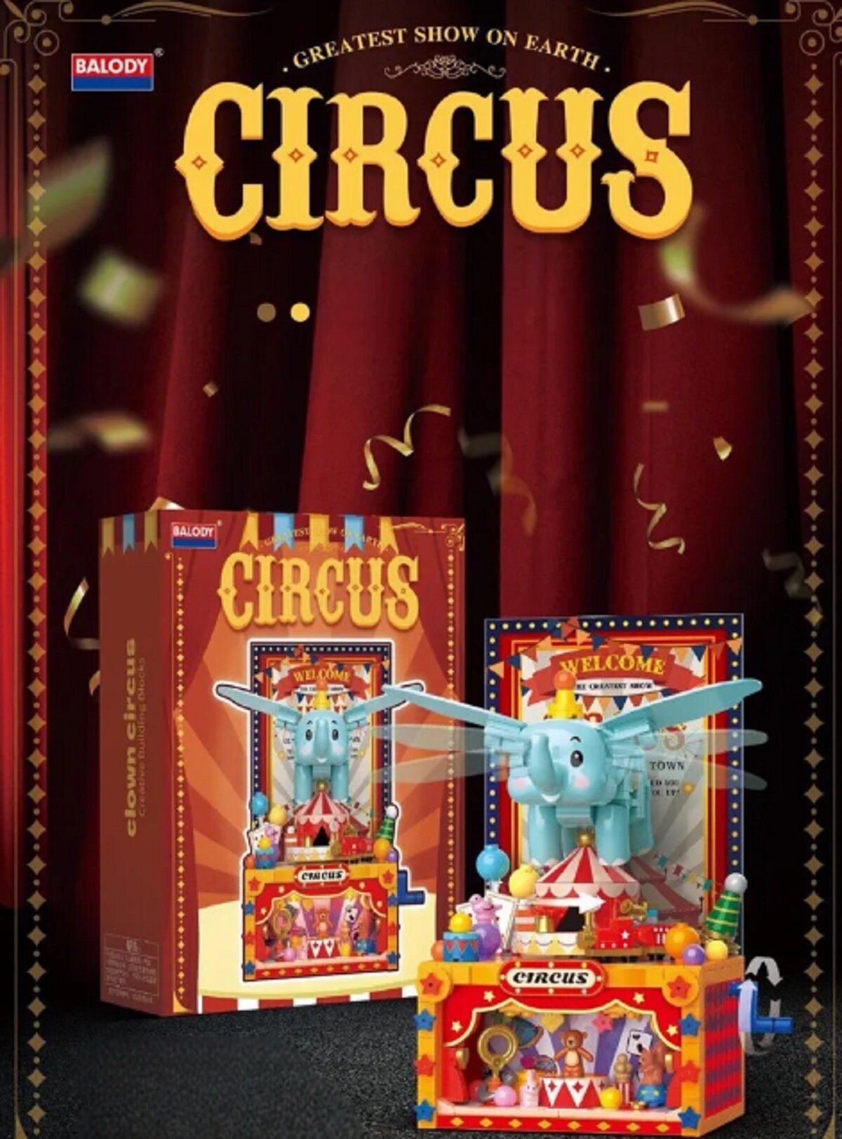 Конструктор Balody "Летающий Слонёнок", 654 детали, от 6 лет